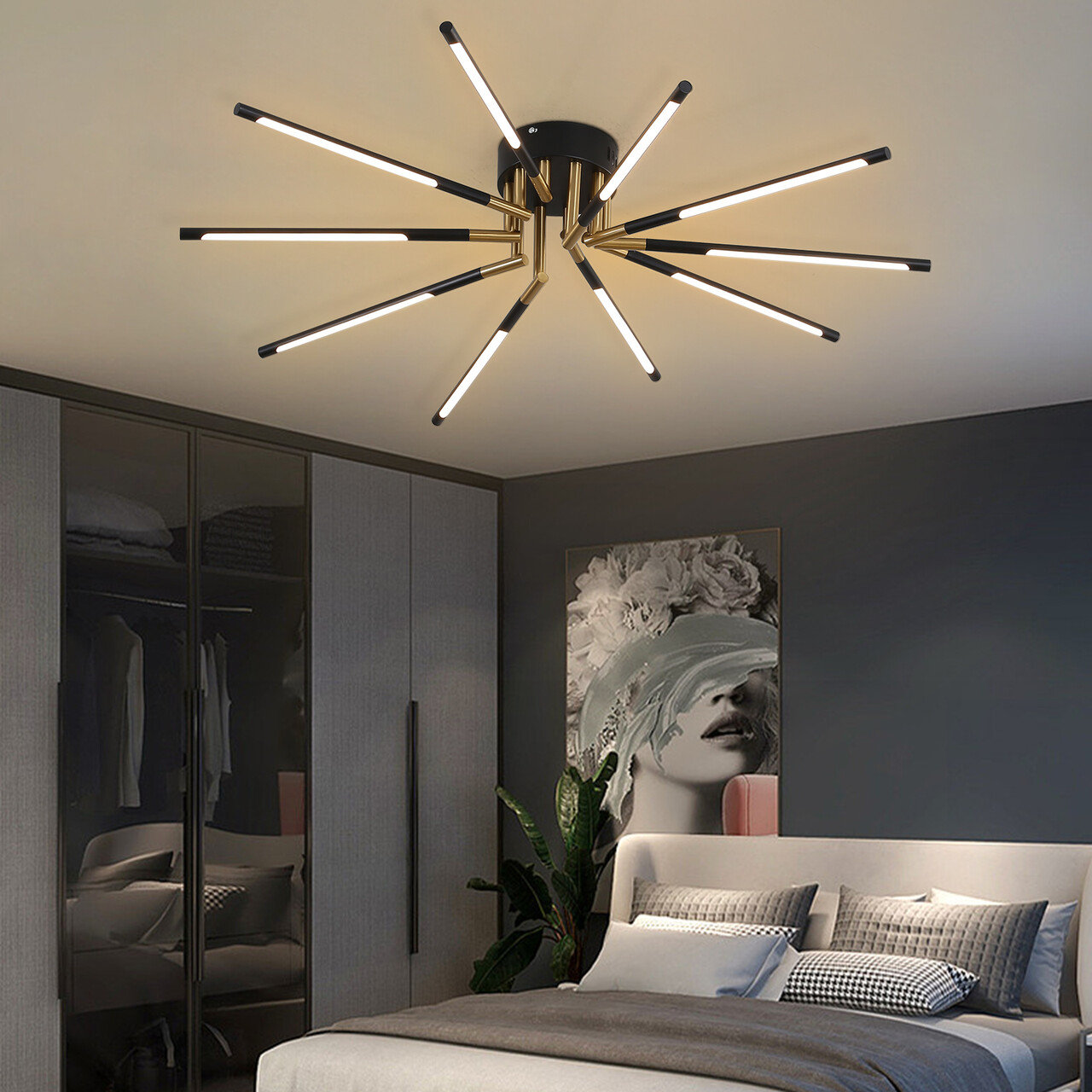 Latitude Run® 10-Light Linear Ceiling Light with Remote Control | Wayfair