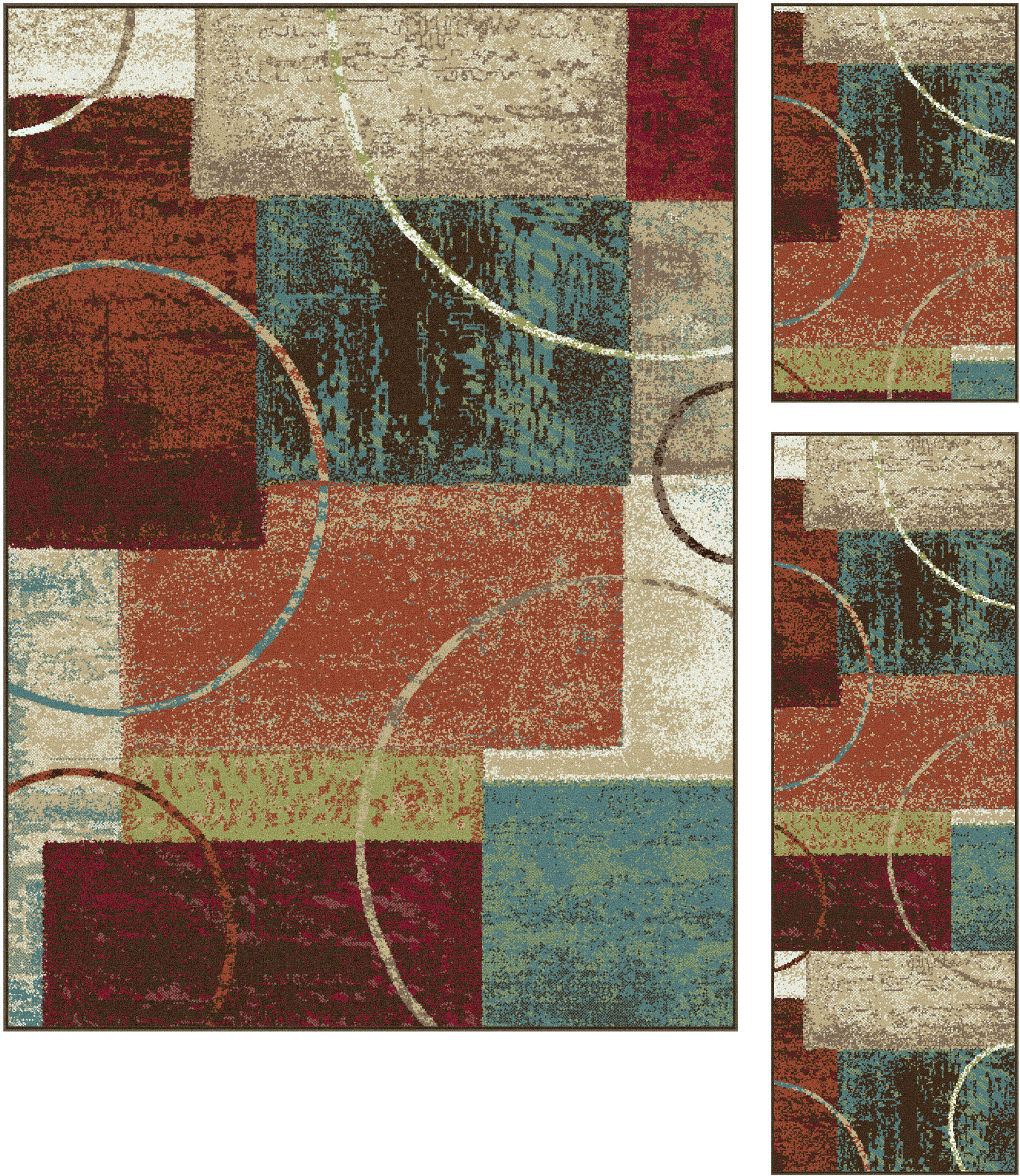 Red Barrel Studio® Ellerton Abstract Brown/Beige Area Rug Set & Reviews ...