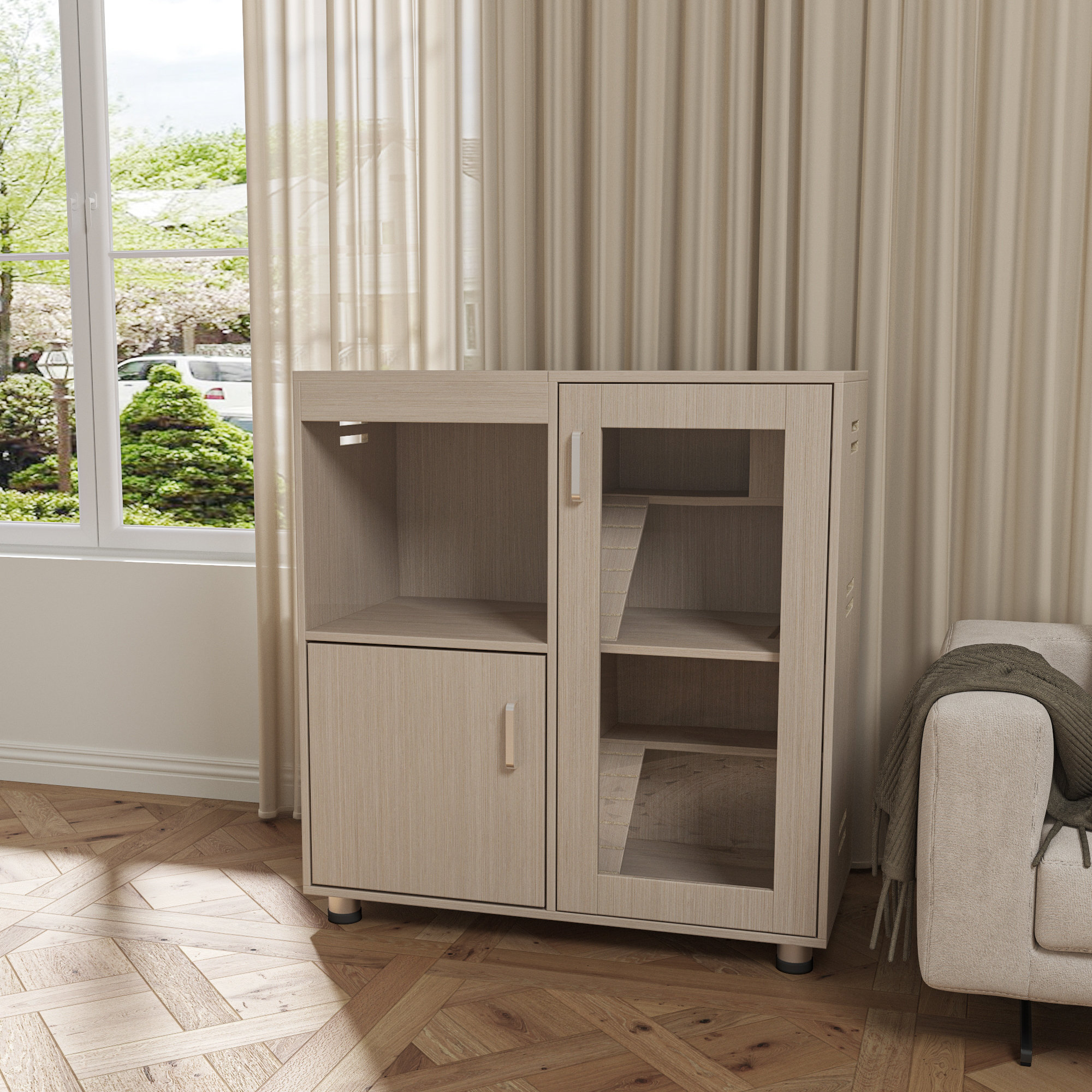 Winston Porter 4-Tier Hamster Cage Wood with Storage Cabinet | Wayfair