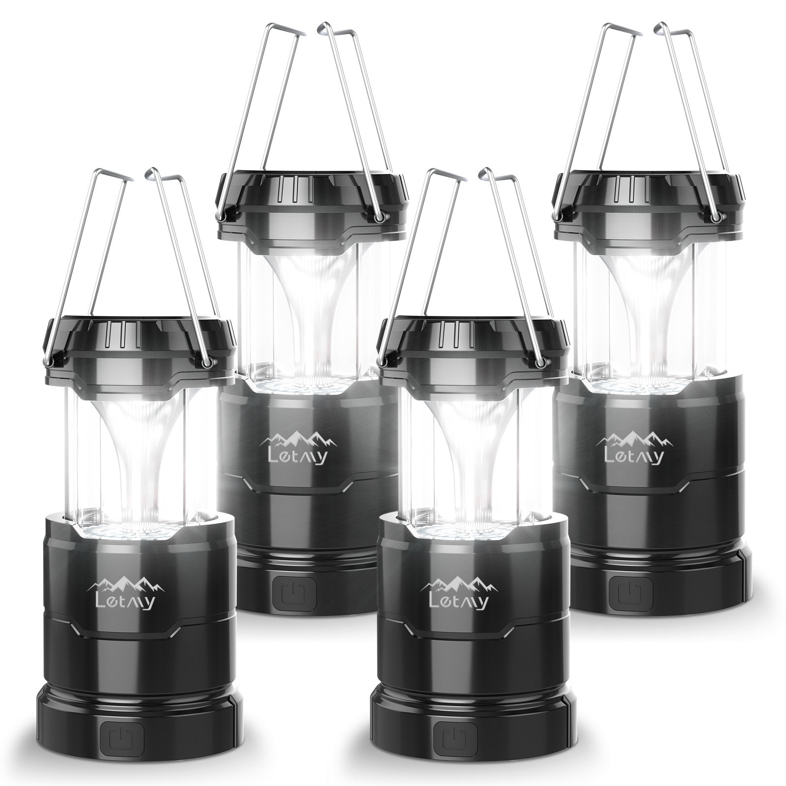 LETMY Led Camping Lanterns Battery Powered, 3 Light Modes, Dimmable ...