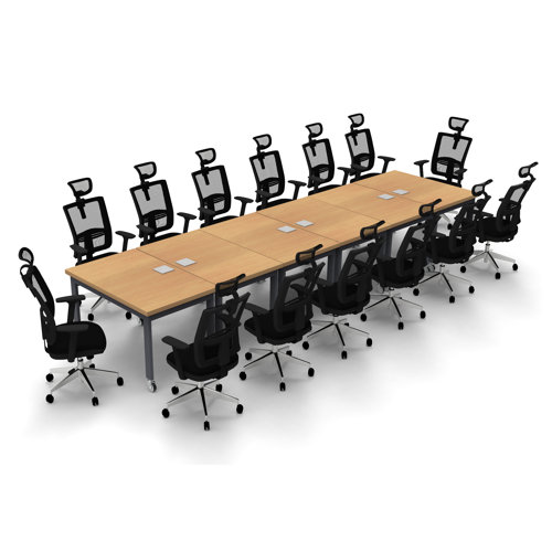 The Twillery Co.® Albin 14 Person Conference Meeting Tables with 14 ...