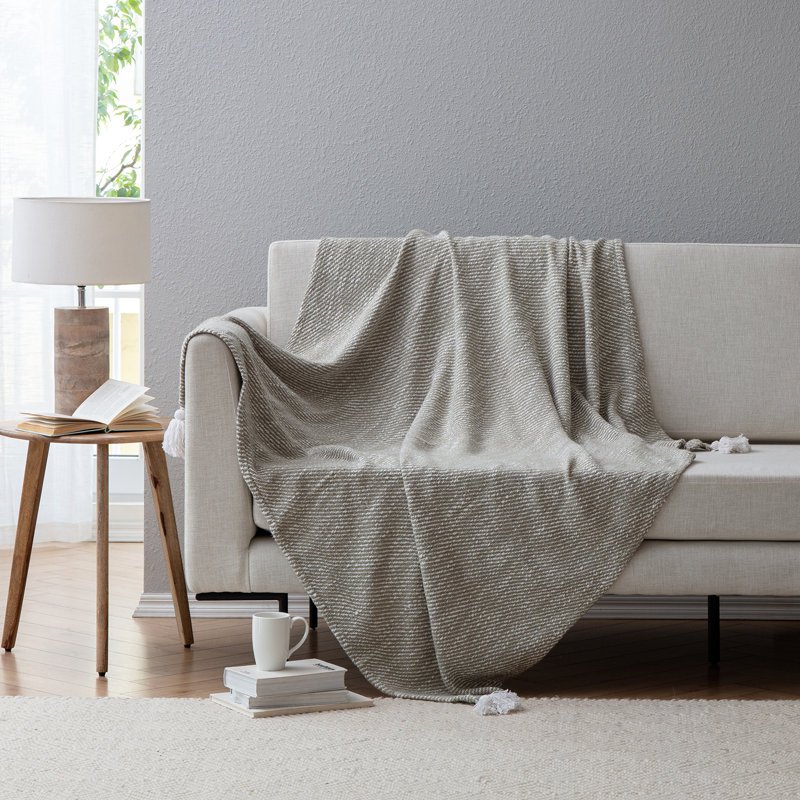 Habitat Cozie Grey Stripe Throw Blanket in , 1.8 & Reviews | Wayfair