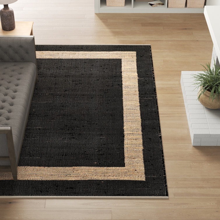 Maximilian Handmade Flatweave Black/Beige Area Rug