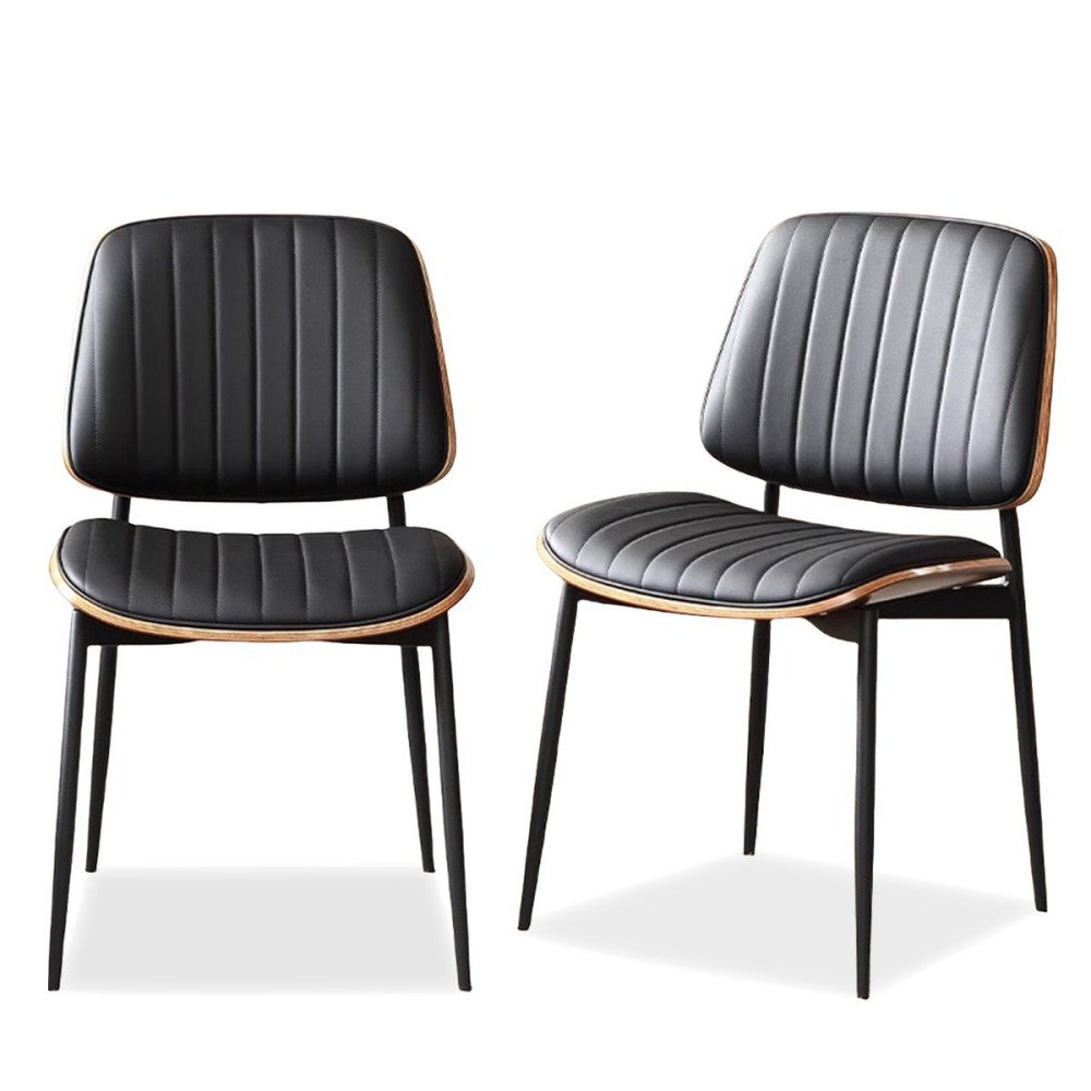 Mass Furni Black Solid back side Chair(Set of 2) - Wayfair Canada