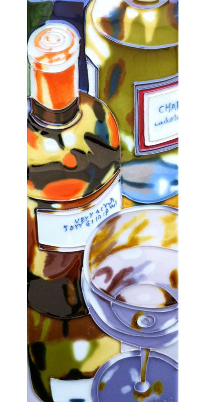 Continental Art Center Abstract Wine 2 6x16" Ceramic Art Tile Wall ...