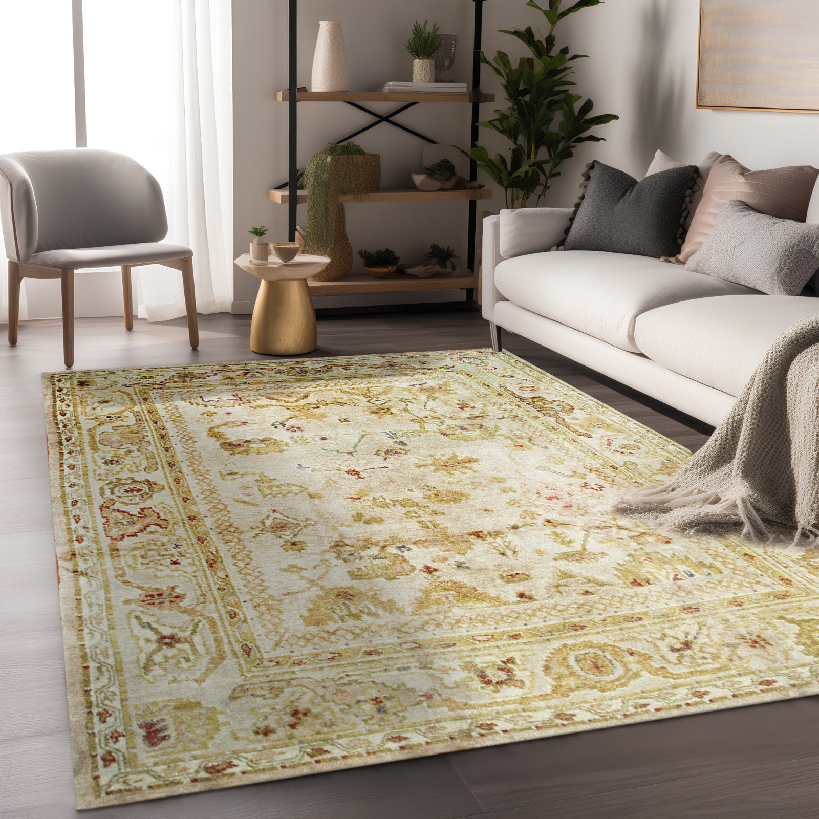 EORC Beige Hand Knotted Rug | Wayfair
