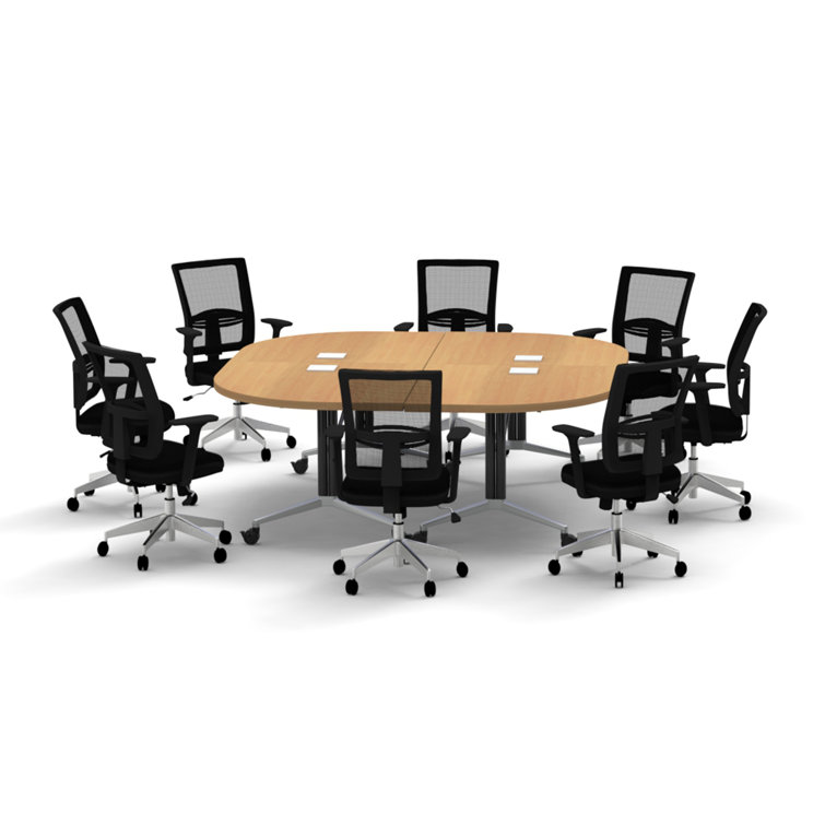 Team Tables Rectangle 8 Person 80'' L Training Table and Chair Set ...