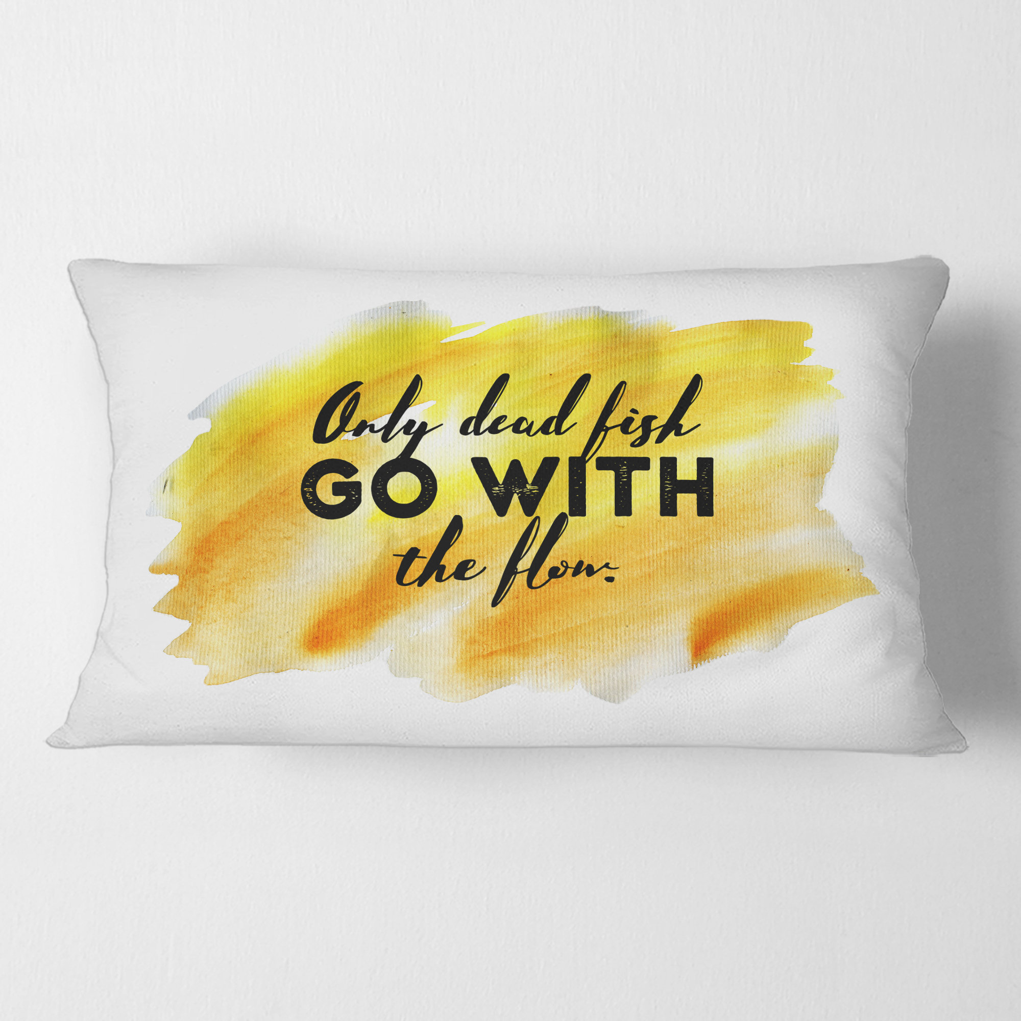 Design Art Only Dead Fish Go with the Flow Rectangular Pillow Cover ...
