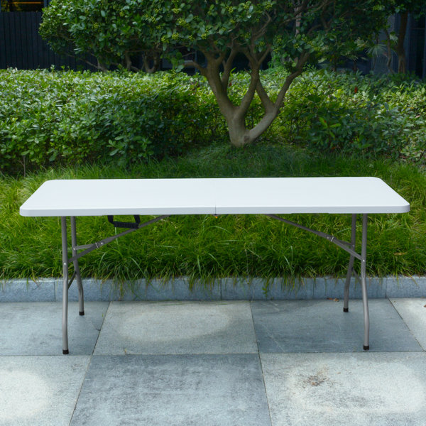 Luxdecor 72'' 6 Foot Heavy Duty Plastic Resin Rectangular Portable ...