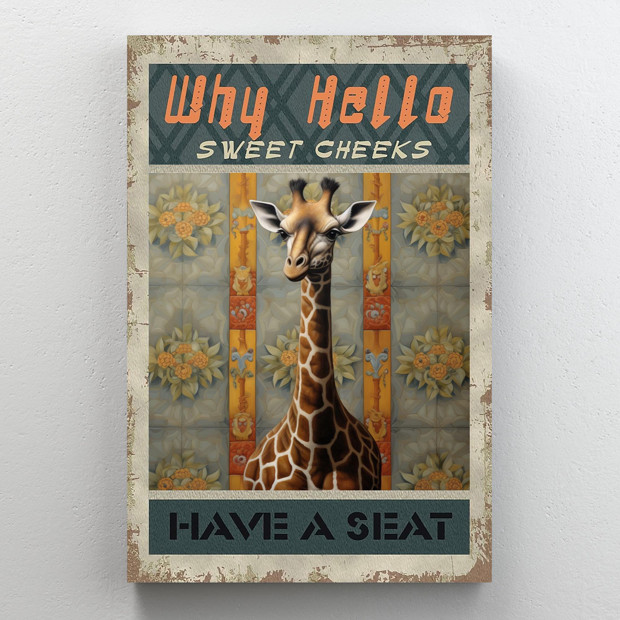 Trinx Giraffe Hello Sweet Cheeks - 1 Piece Rectangle Gra " Giraffe ...