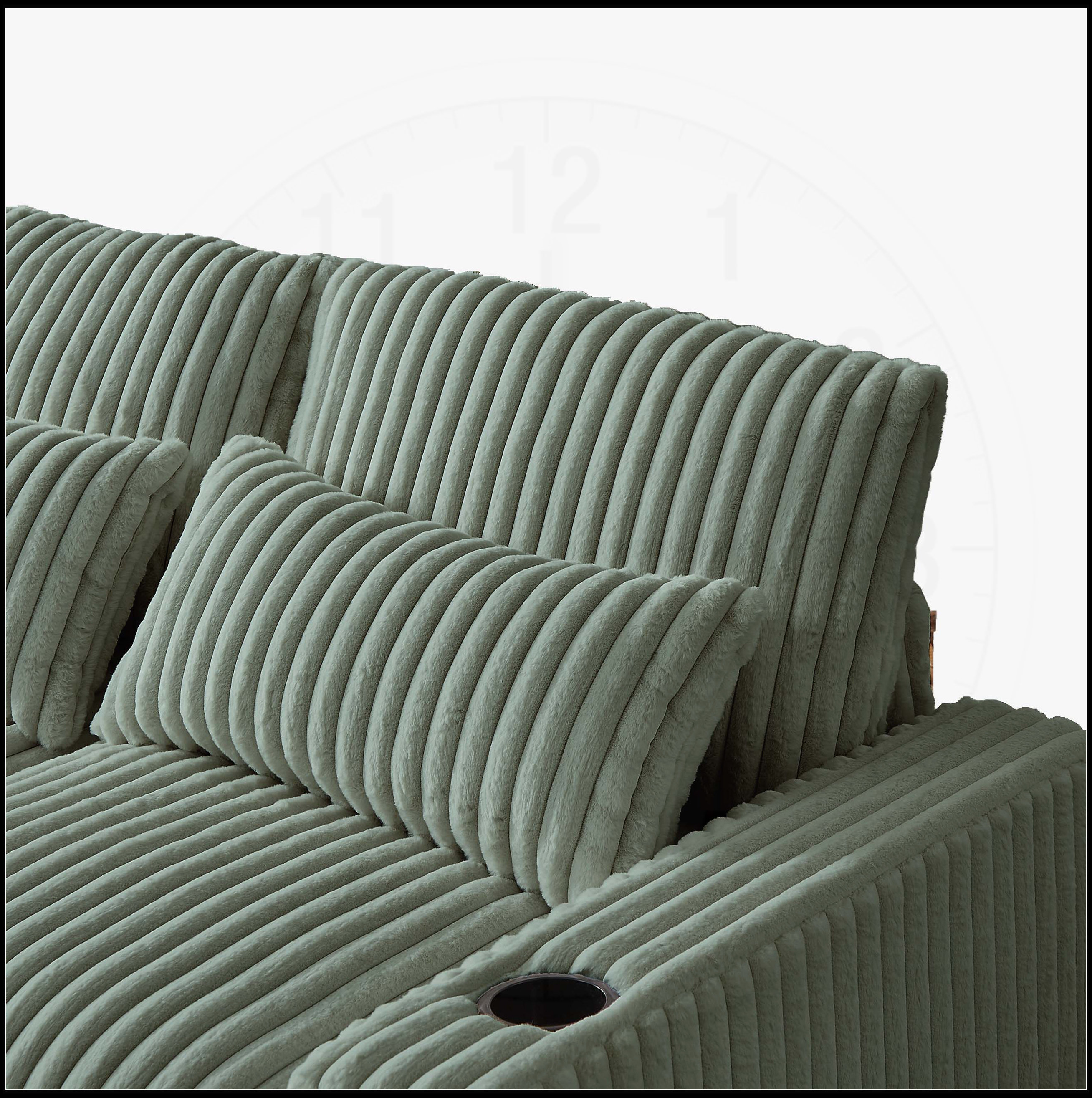 Hokku Designs Superior Corduroy Sofa with Multiple Pillows and Advanced ...