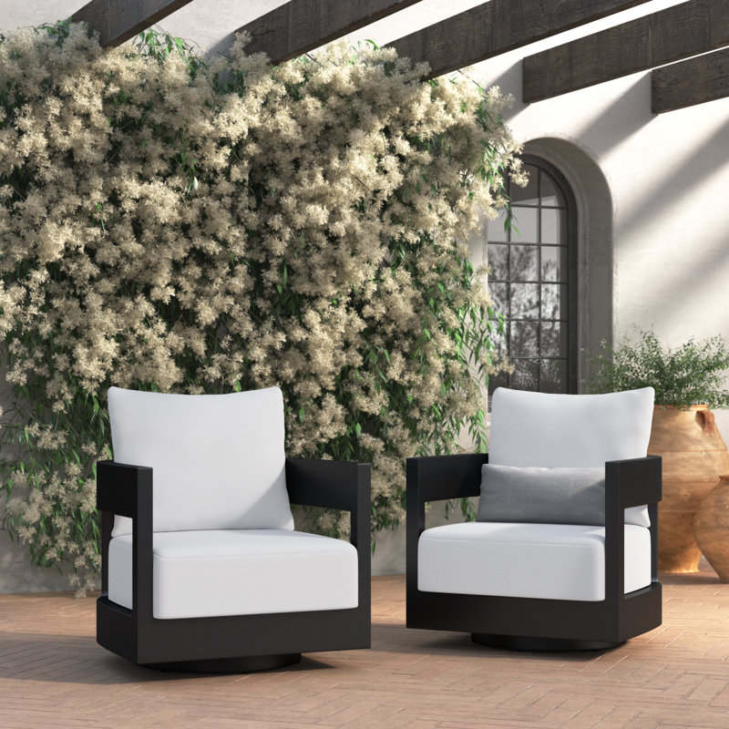 Joss & Main Everlee Metal Outdoor Swivel Chair & Reviews | Wayfair