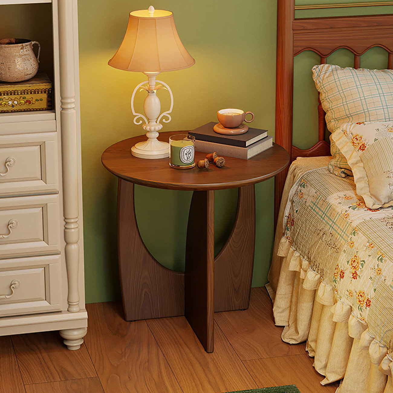 Latitude Run® Nordic Solid Wood Circular Side Table/small Coffee Table ...