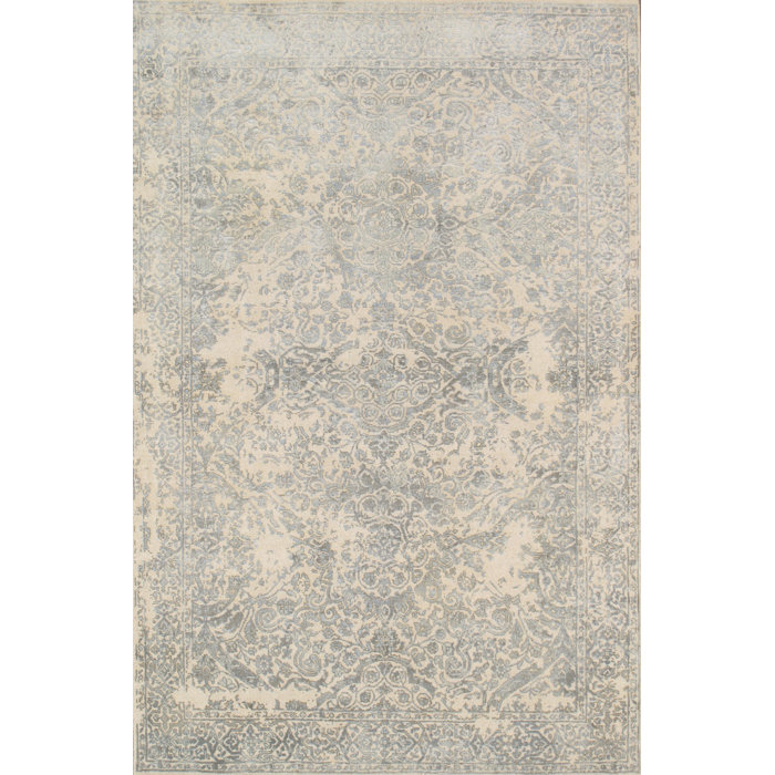 Pasargad Hand Knotted Oriental Area Rug in Beige/Light Gray | Perigold