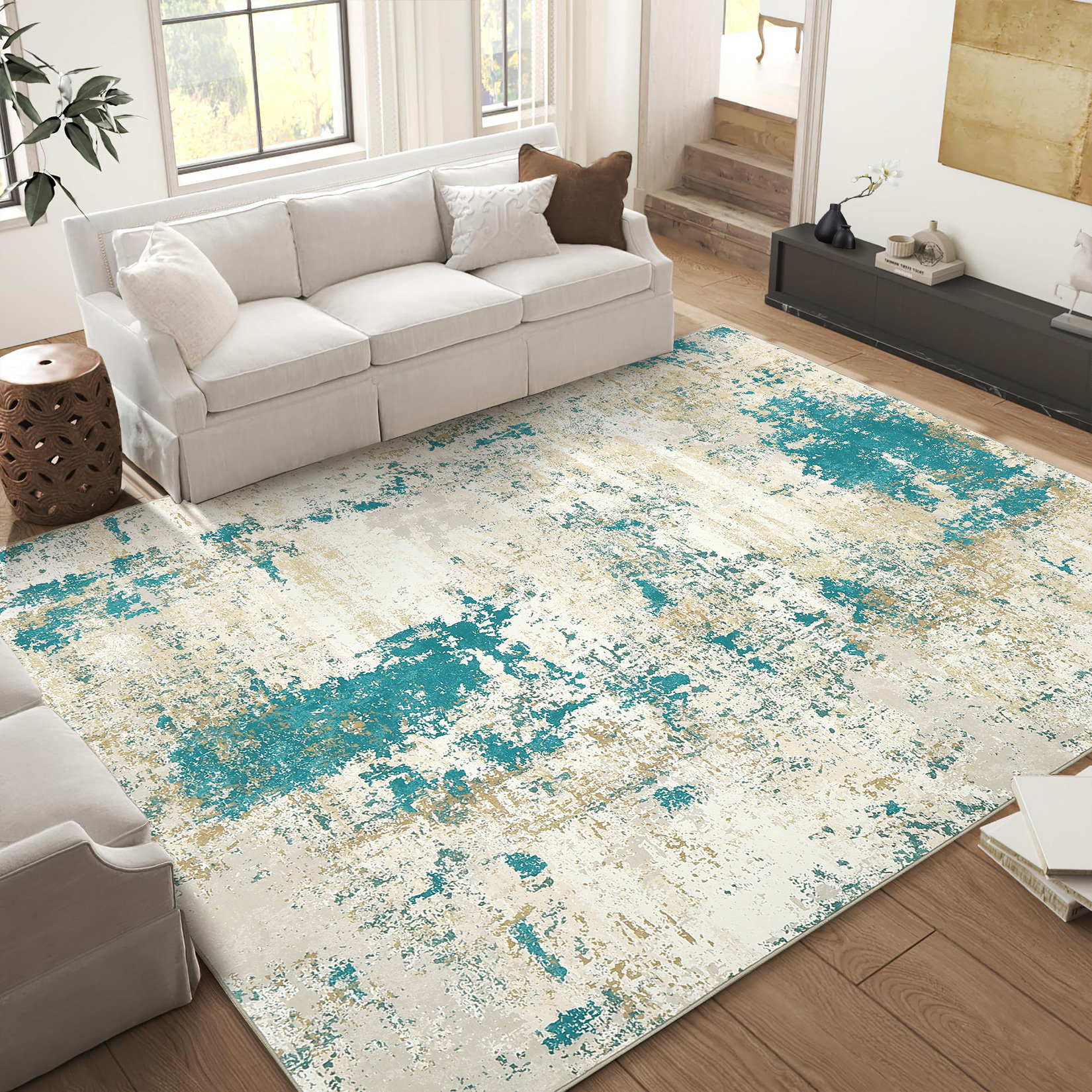 17 Stories Modern Abstract Rug | Wayfair
