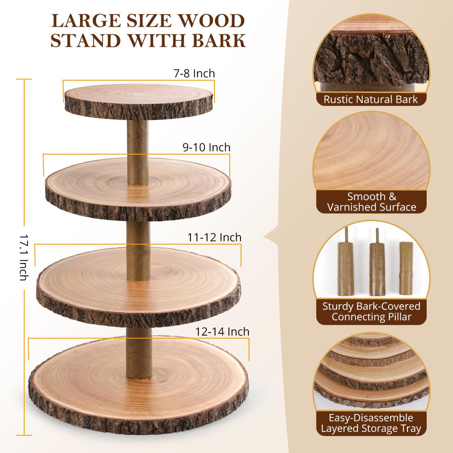 Stack man Cupcake Stand Wood Dessert Stands 4 Tier Cupcake Tower Large ...