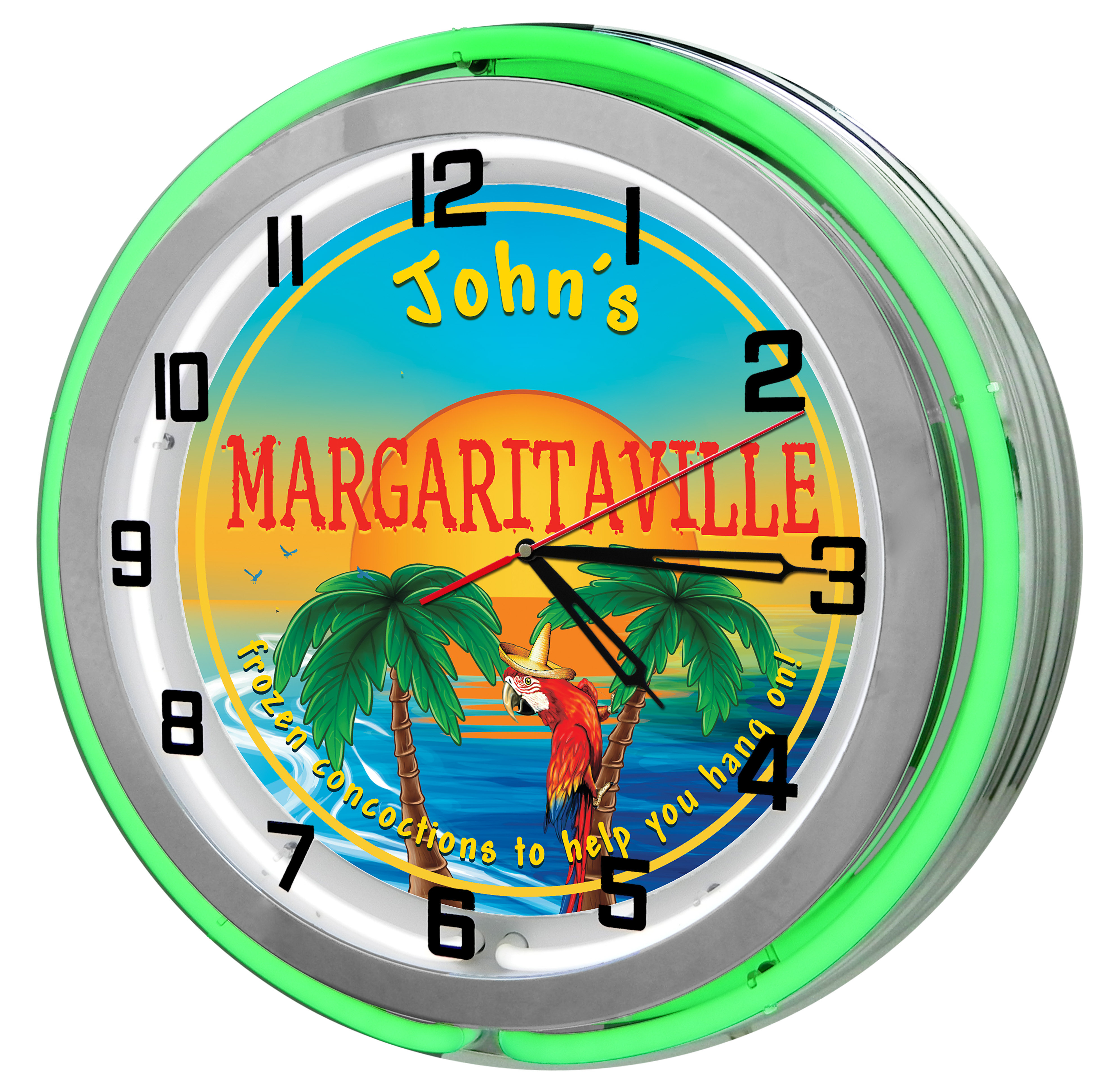 Redeye Laserworks Margarita Bar Neon Wall Clock | Wayfair