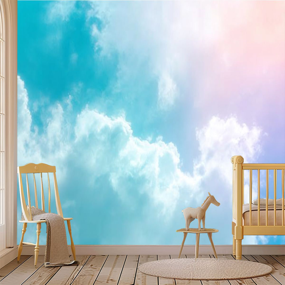 Ivy Bronx Peel and Stick Wallpaper Wall Mural clouds photo Wall Art ...