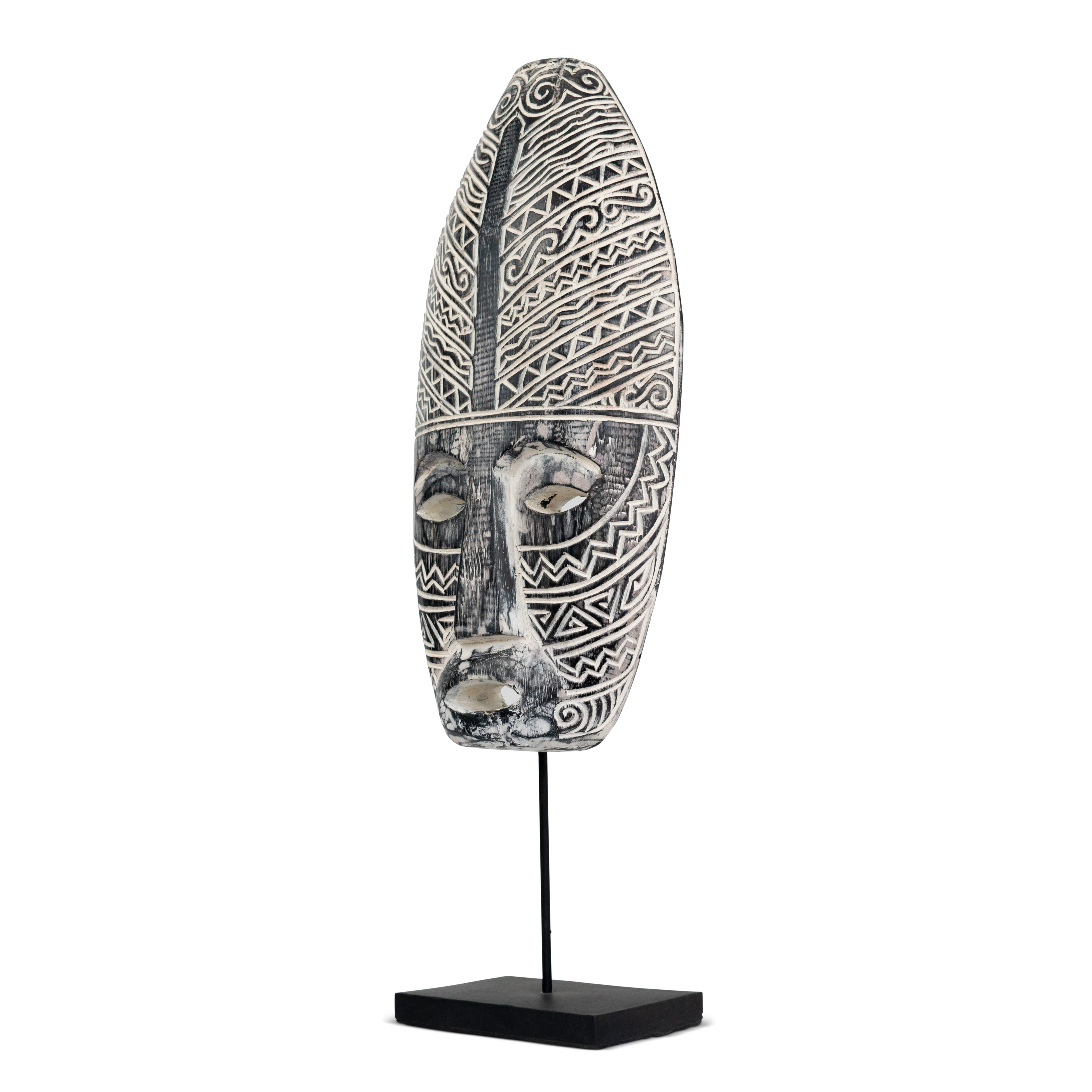 Bungalow Rose 21" Wooden Hand Carved Tribal Ethnic Primitive Mask On ...