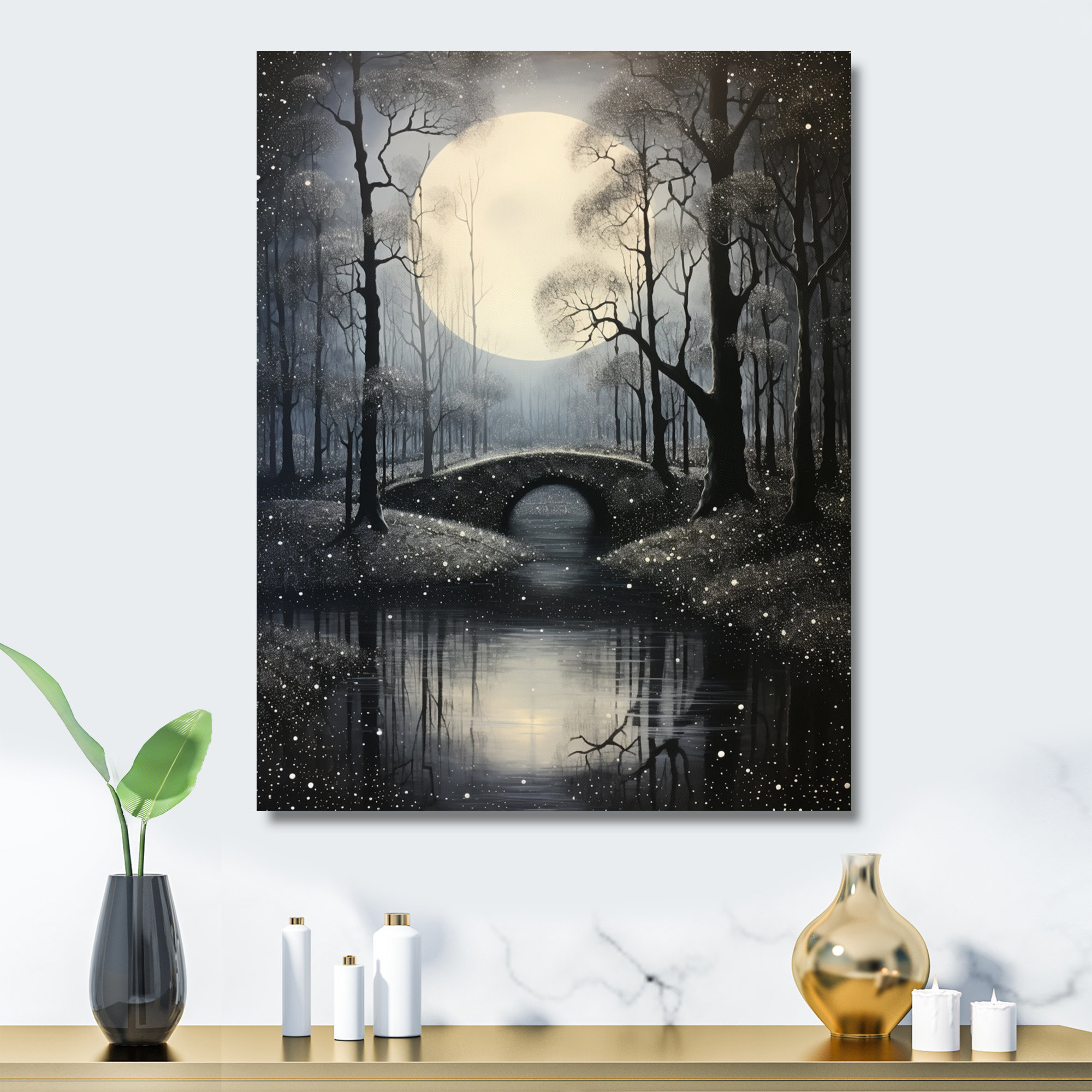 Millwood Pines Grey Bridge in Fog III - Bridges Metal Wall Decor | Wayfair
