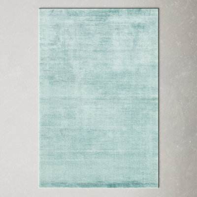 AllModern Owens Hand-Loomed Aqua Blue Area Rug & Reviews | Wayfair