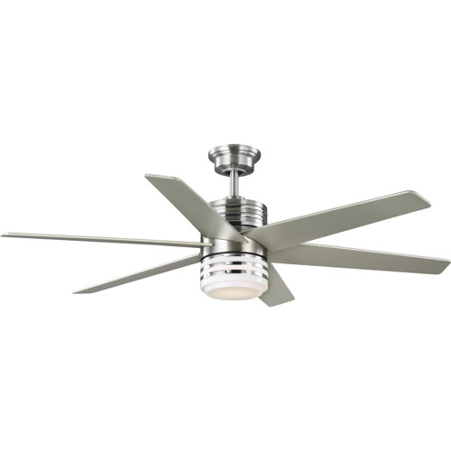 Brushed Nickel Extremely Large Room Ceiling Fans With Lights You'll ...