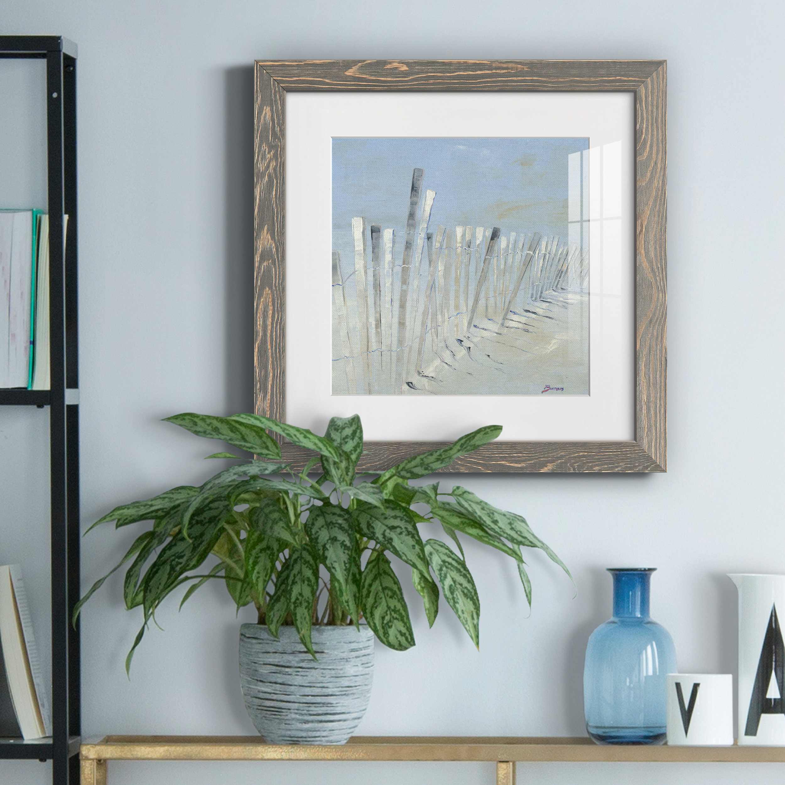 Dovecove Ocean Fence - Picture Frame Painting Print on Paper | Wayfair