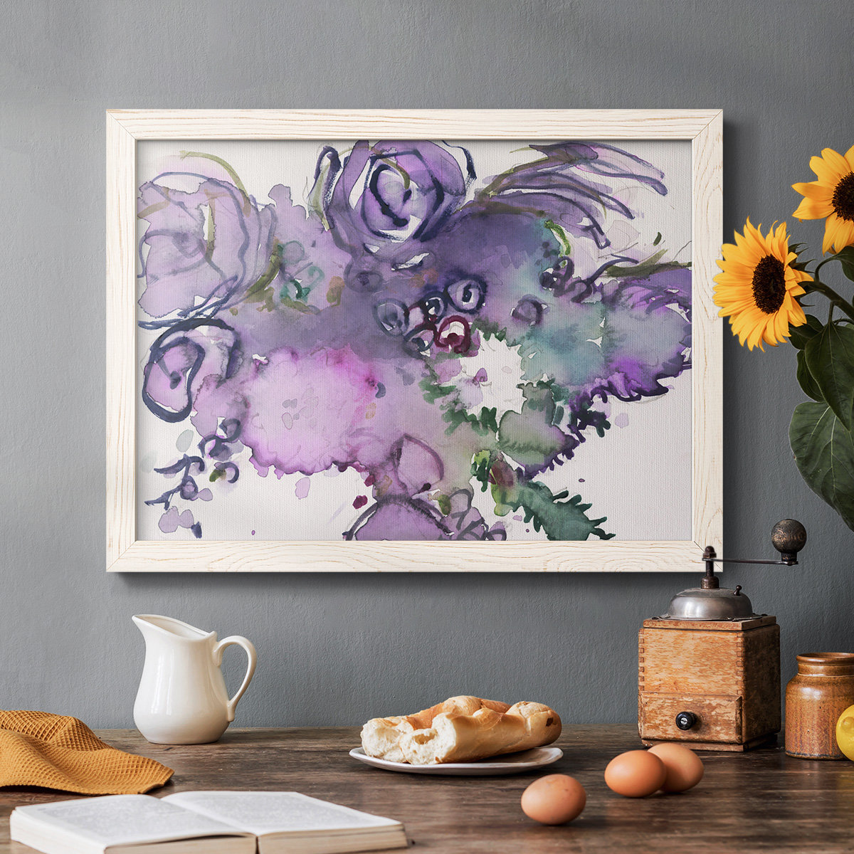 Winston Porter Lavender Floral Splendor II - Single Picture Frame Print ...
