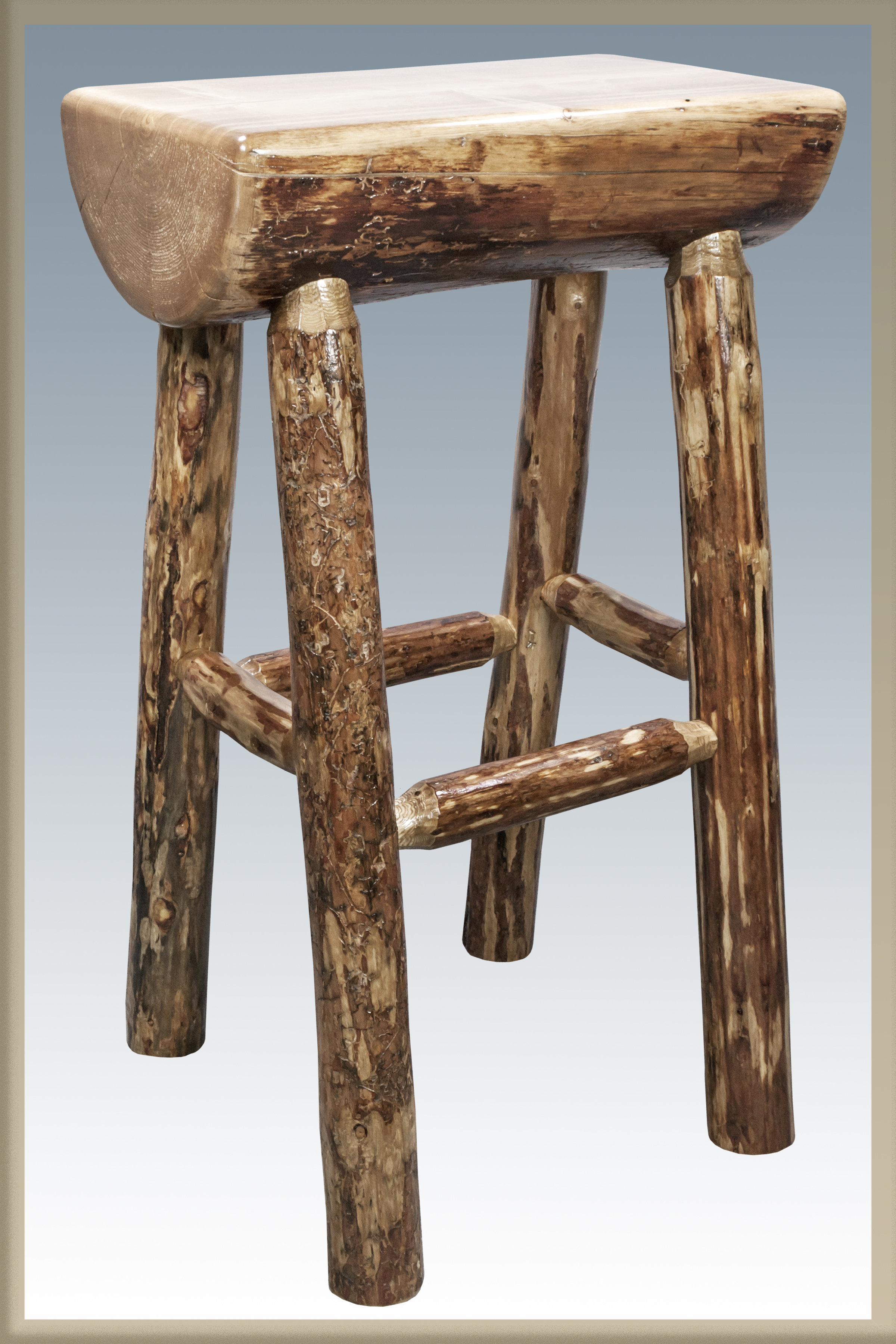 Loon Peak® Glacier Country Collection Half Log Barstool & Reviews | Wayfair