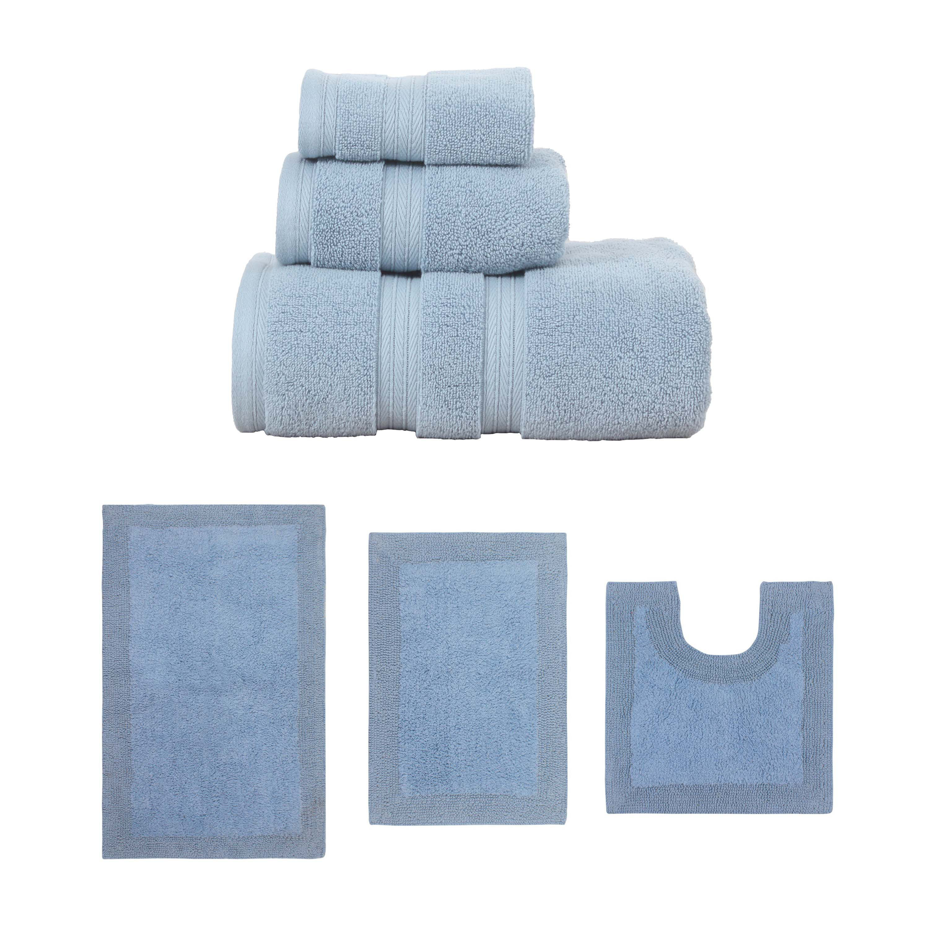 Ess Ess Exports Luxury Collection 100% Soft Cotton 3 Pc Towel Set & 3 ...