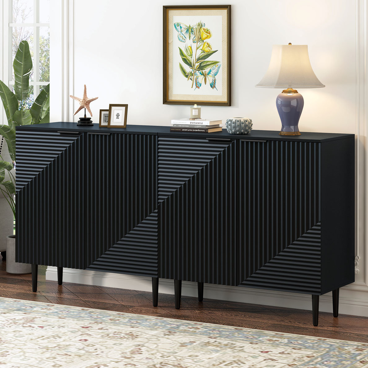 George Oliver Meida Faux Wood 2-Doors Storage Cabinets | Wayfair