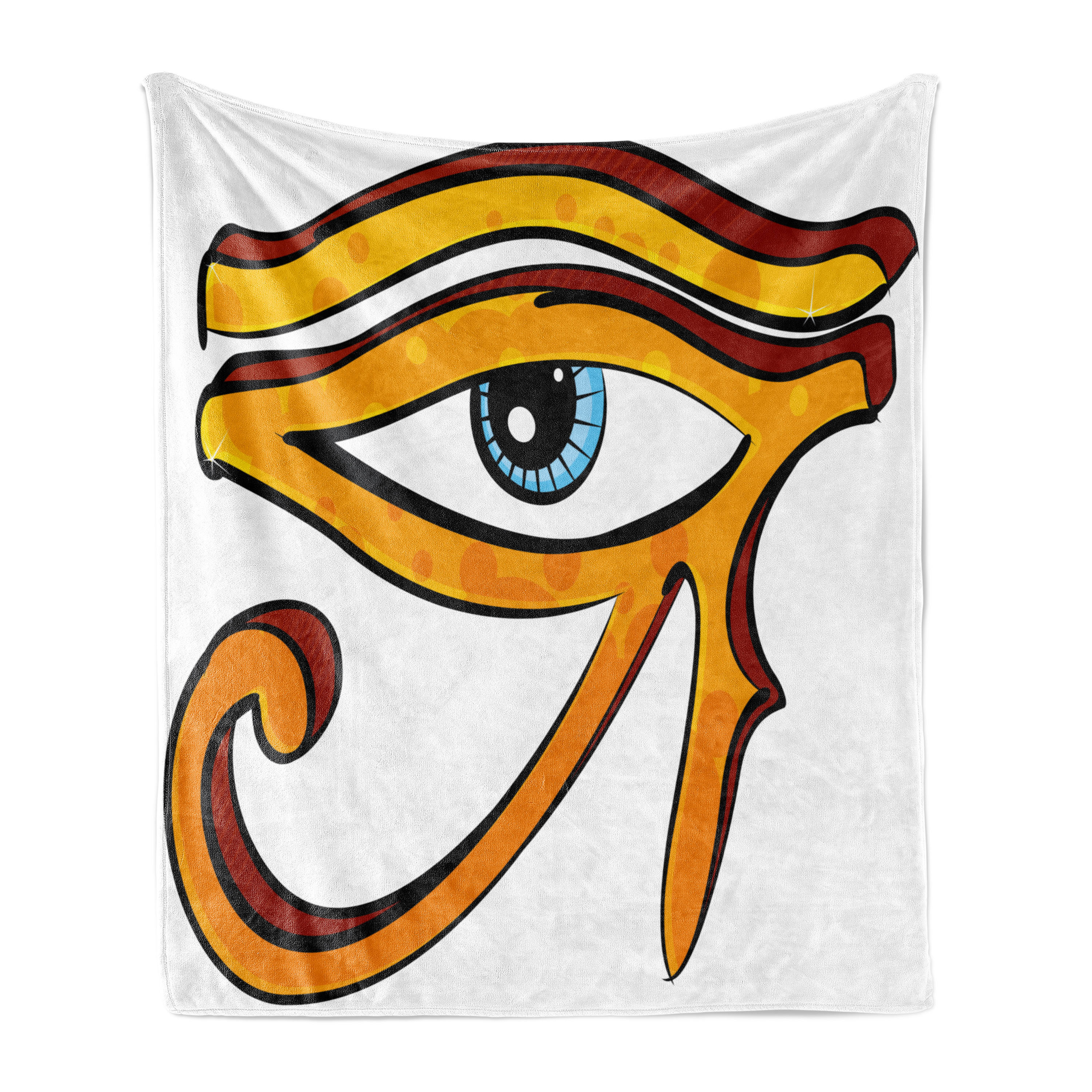 Ambesonne Eye Fleece Throw Blanket Eye Shape Egyptian Pale Blue Orange ...