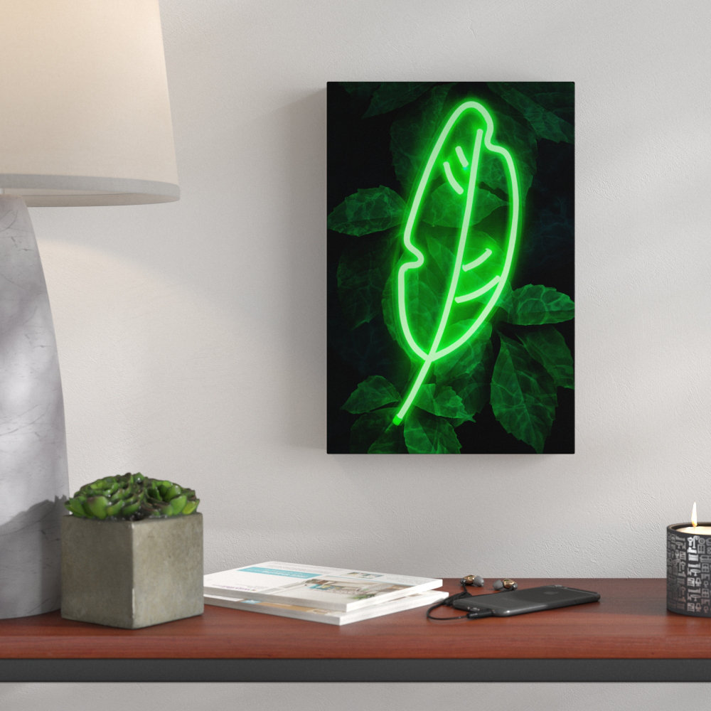 Wrought Studio™ 'LED Leaf' Framed Graphic Art Print | Wayfair