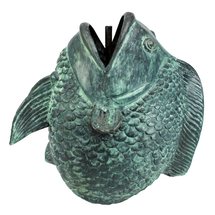 Design Toscano Dancing Koi Medium Asian Dancing Fish Cast Spitting ...