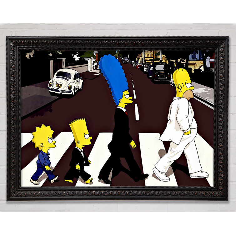 Bright Star Simpsons Abbey Road - Single Picture Frame Art Prints ...