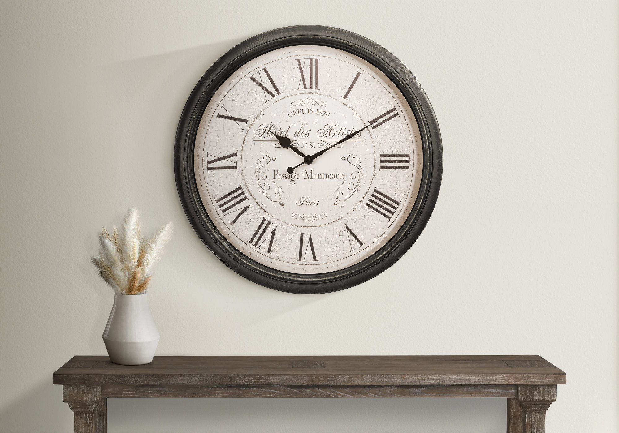 Winston Porter Clocks, 30" Round, Large Oversized, Wall Clock, Brown ...