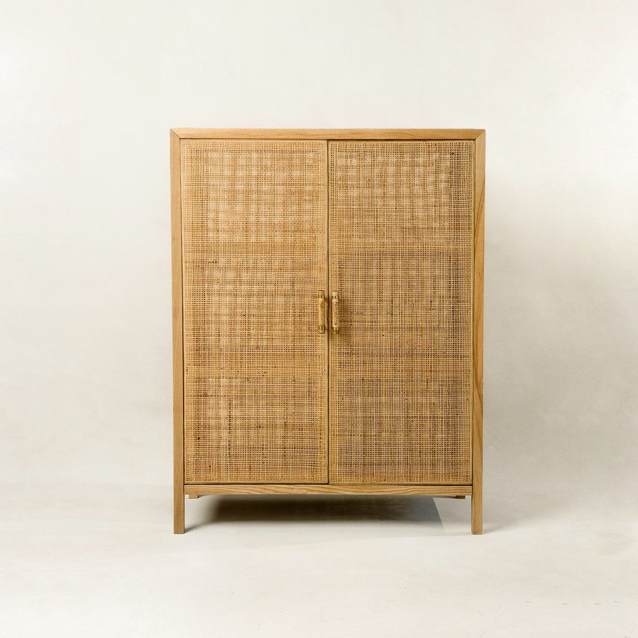 Bayou Breeze Neutral Tan Rattan Cabinet | Wayfair