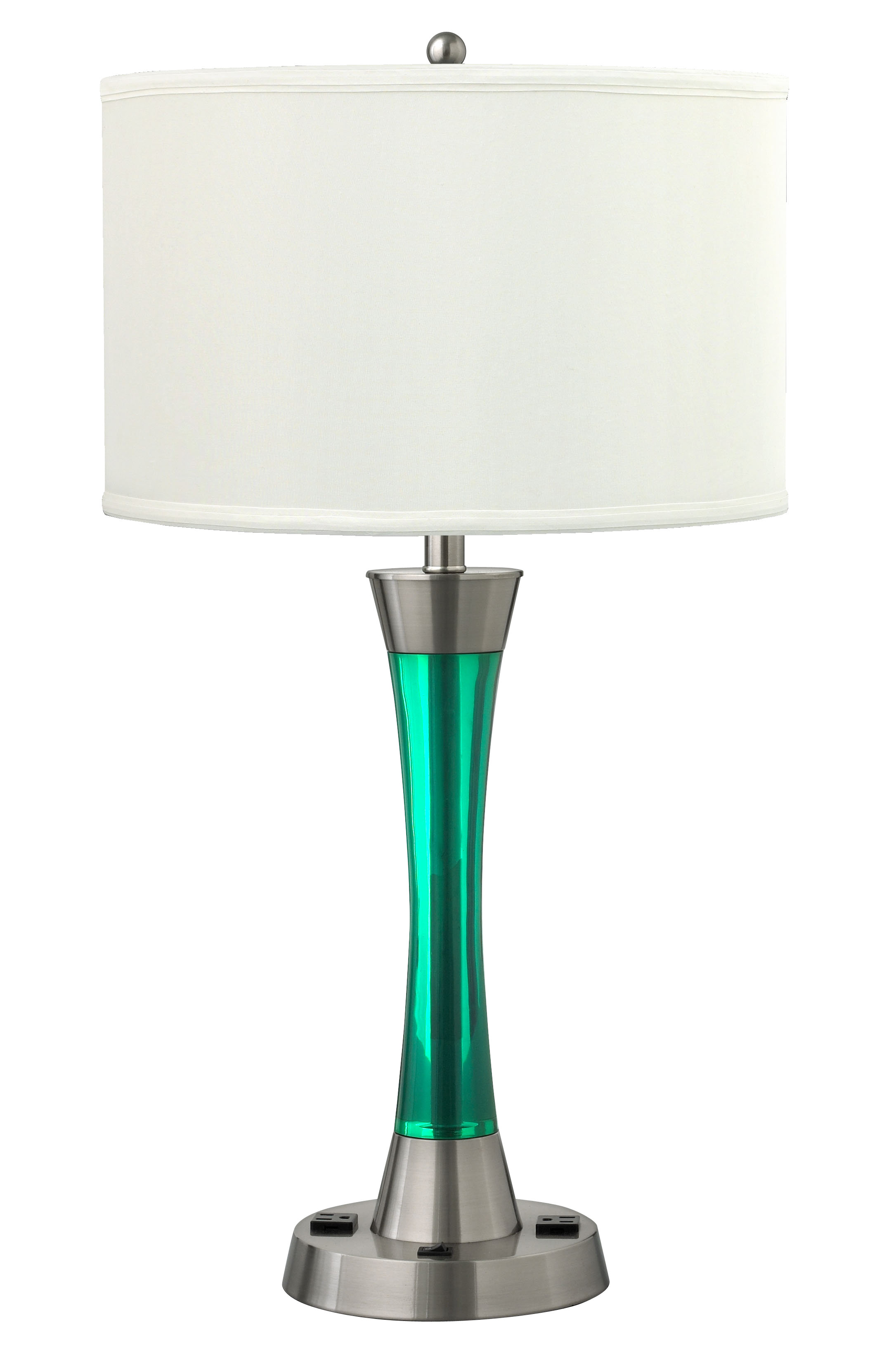 Medallion Lighting 29" Brushed Steel/Blue Desk Lamp with USB Port | Wayfair