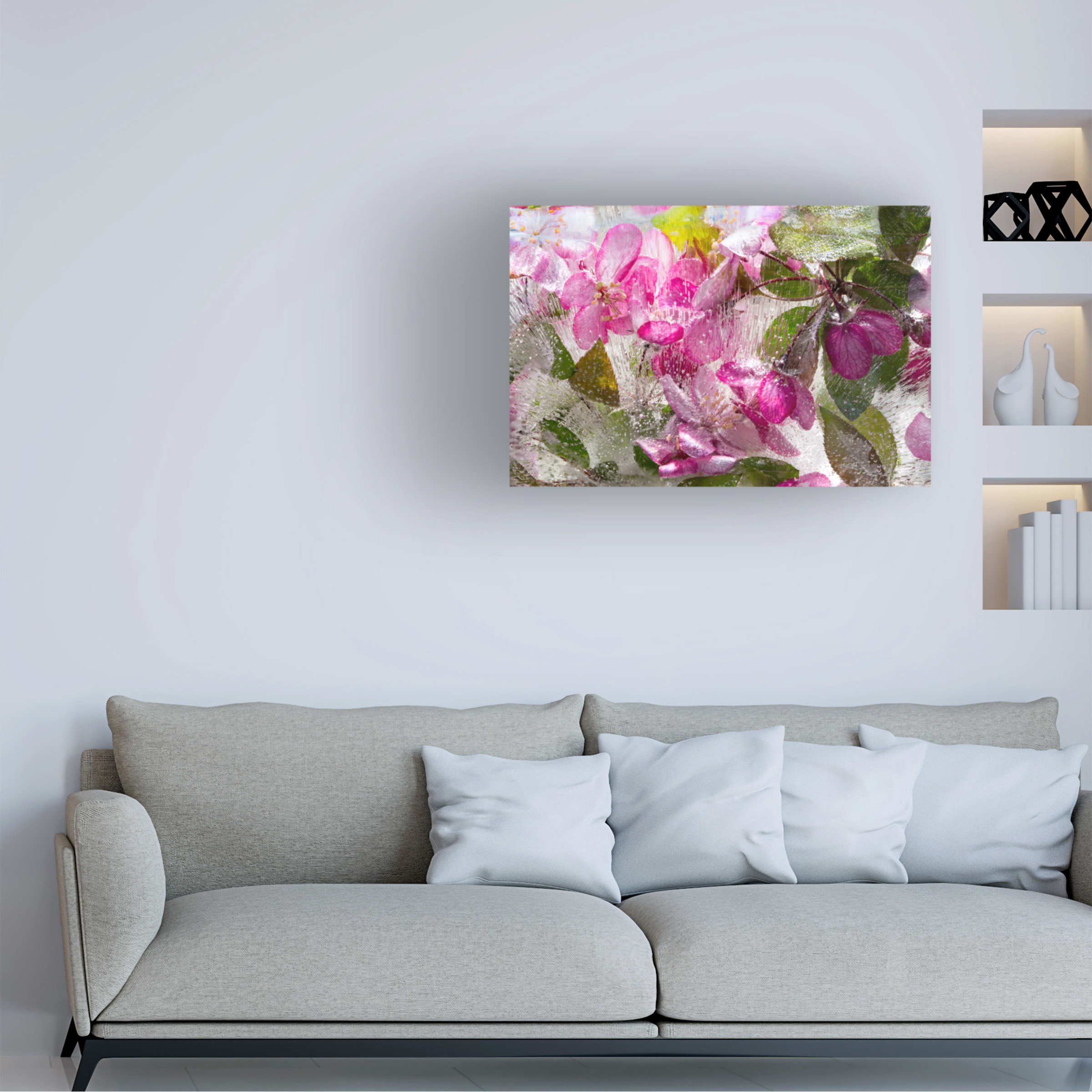 Latitude Run® Facing Within Fuschia Peony In Ice On Canvas by Elizabeth ...