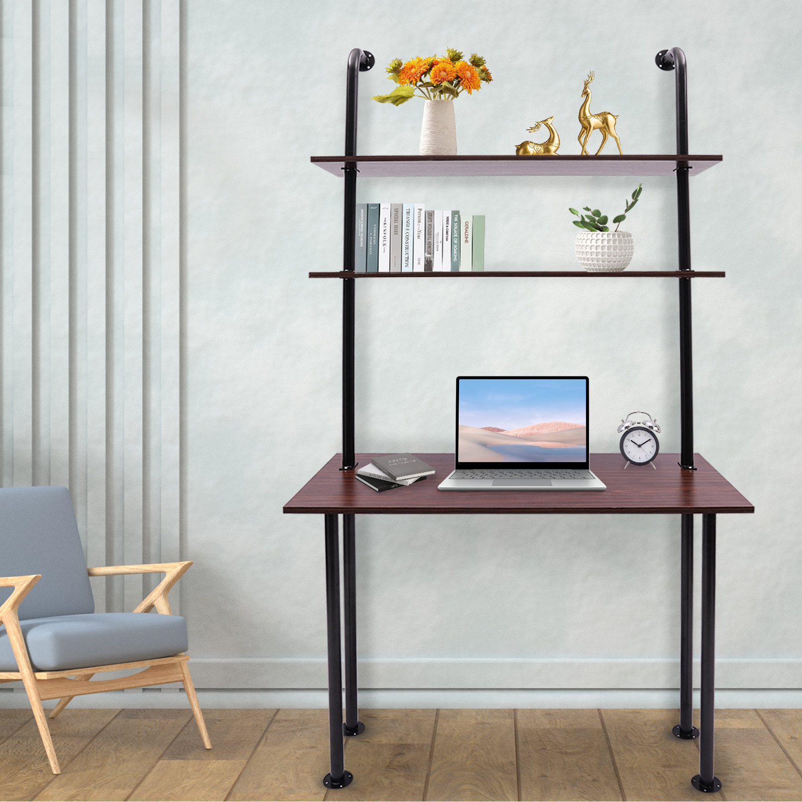17 Stories Norford Metal Pipe Wall Mounted Floating Desk - Wayfair Canada