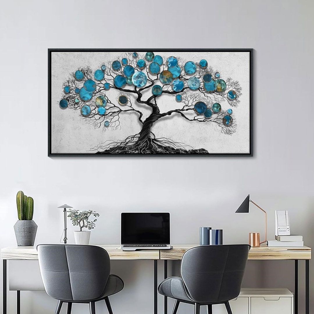 Lark Manor™ Living Room Wall Art - Tenacious Tree Of Life Teal Blue ...