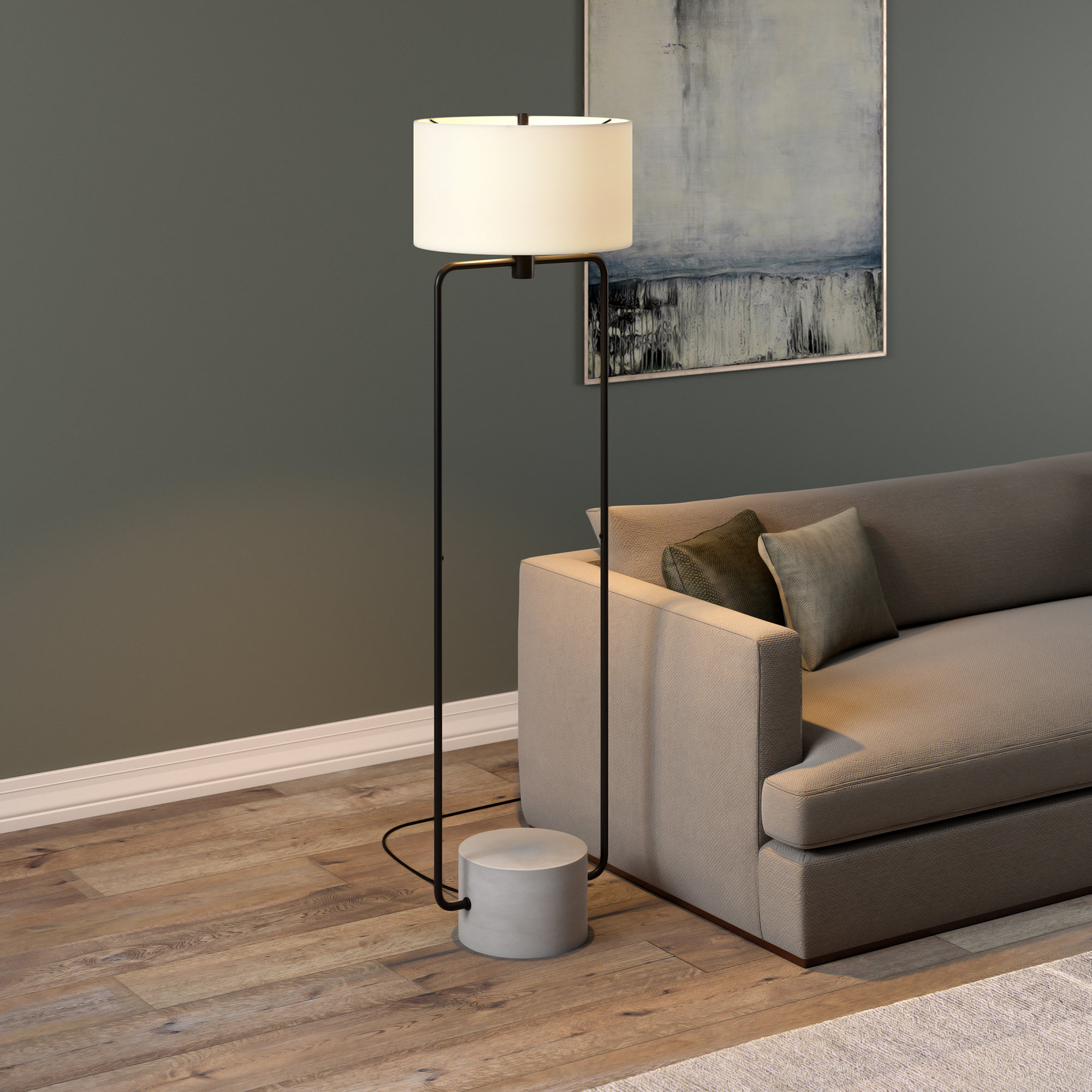 AllModern Nikki 63'' Gray Column Floor Lamp | Wayfair