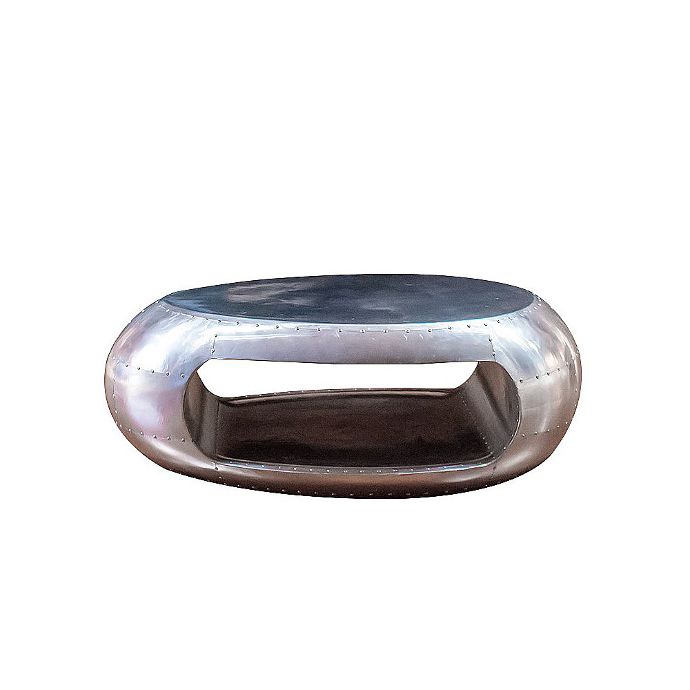 Jes Design Vintage Industrial Style Metal Oval Coffee Table Coffee ...