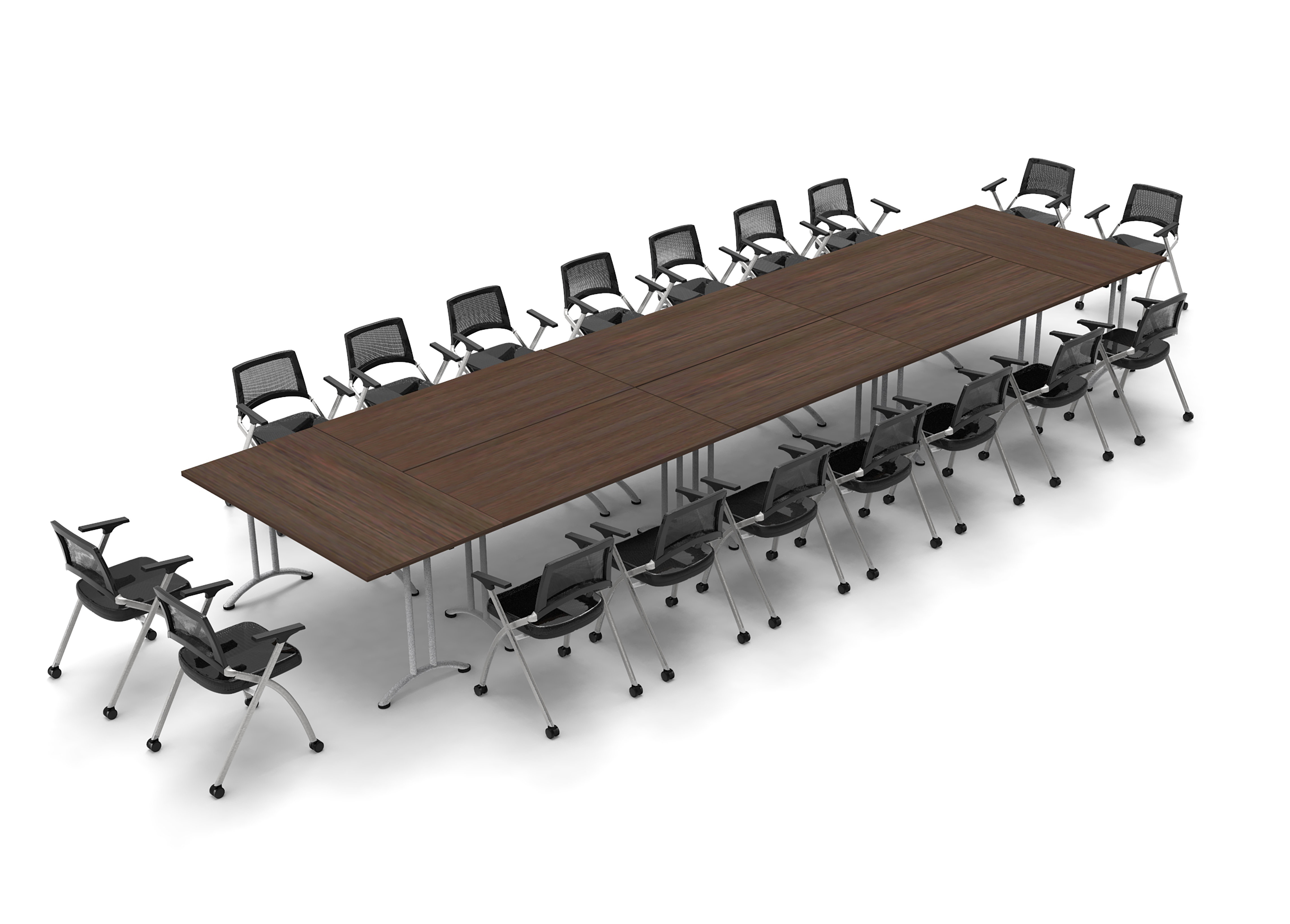 TeamWORK Tables 18 Person Conference Meeting Tables with 18 Chairs ...