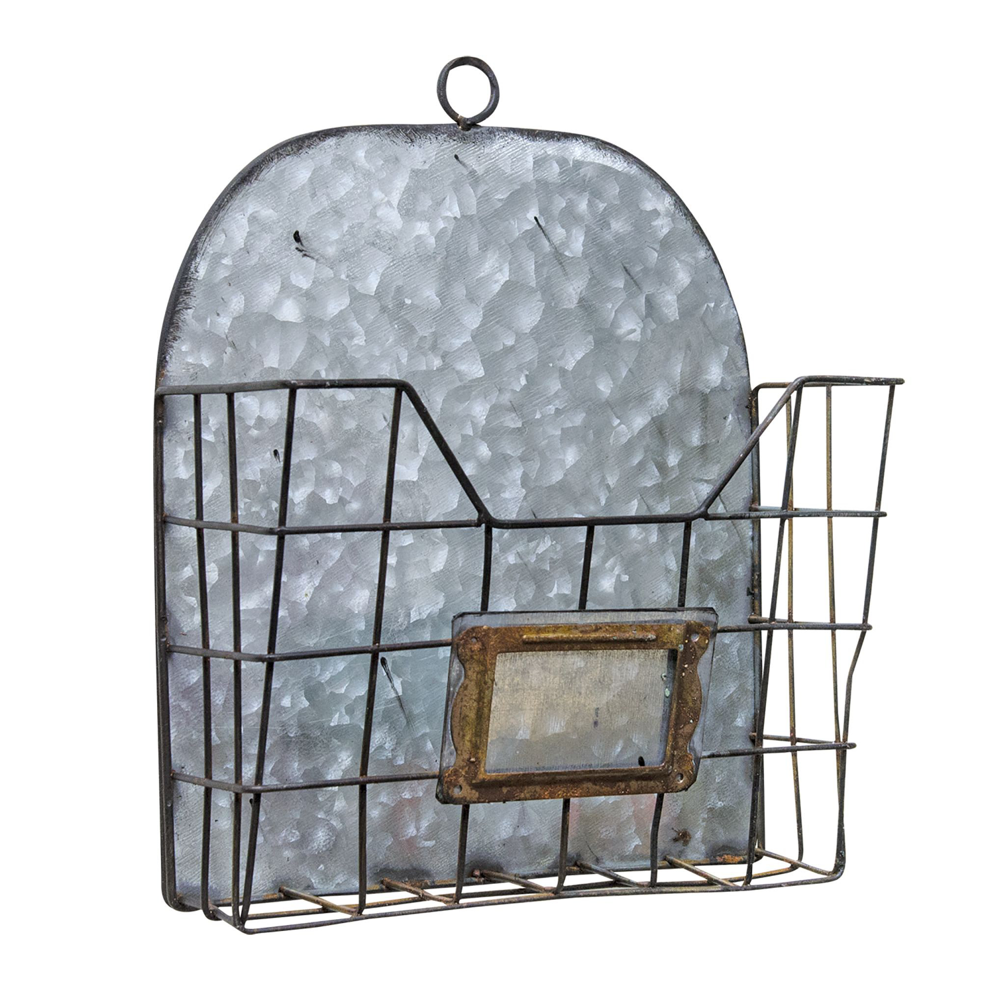 Gracie Oaks Andia Wire Mail Wall Storage Organizer with Basket | Wayfair