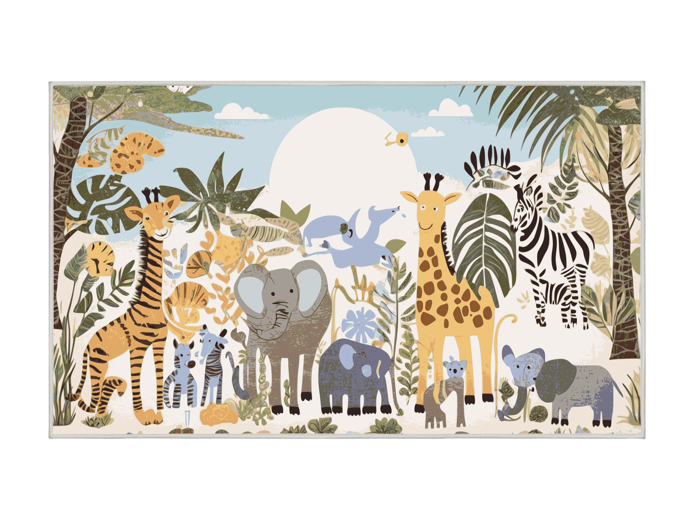 Indigo Safari Washable Cute Animals Kids Rug | Wayfair