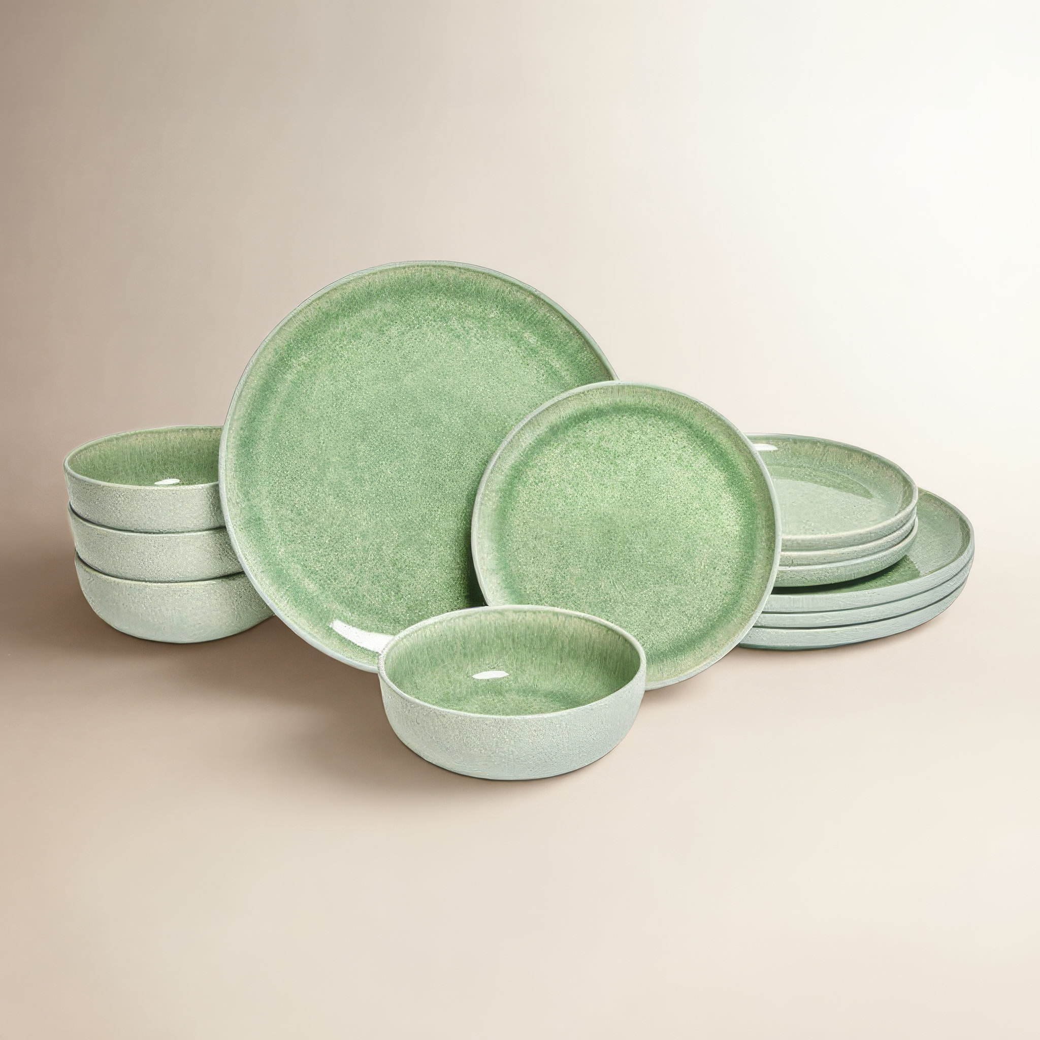 Sango Asher 12-Piece Stoneware Dinnerware Set – Service for 4, Plate ...
