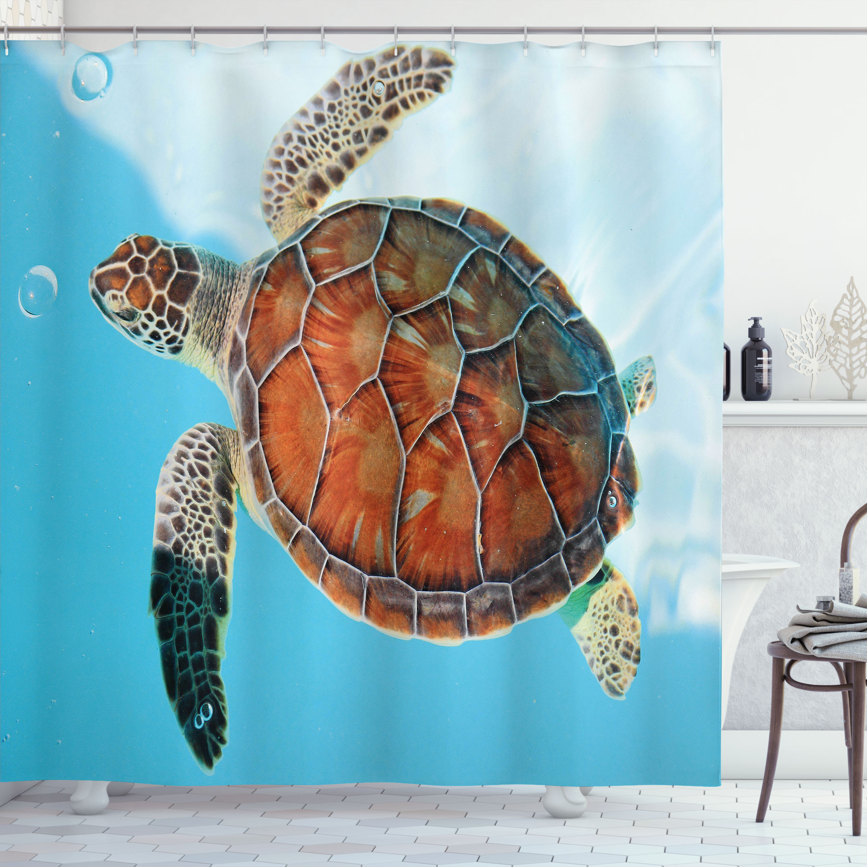 Bay Isle Home™ Turtle Shower Curtain Sea Animal Caribbean Turquoise ...