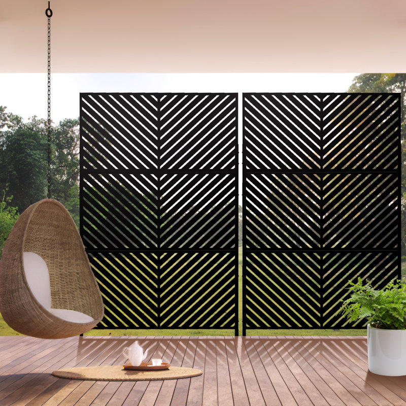 MAYEERTY 6 ft. H x 4 ft. W Metal Privacy Screen & Reviews | Wayfair