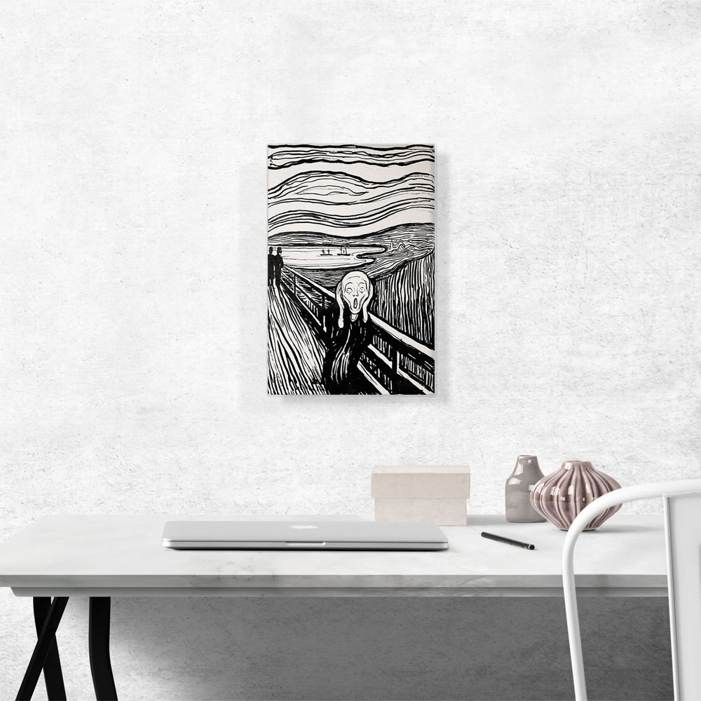 ARTCANVAS The Scream Black And White 1895 Canvas Art Print By Edvard ...